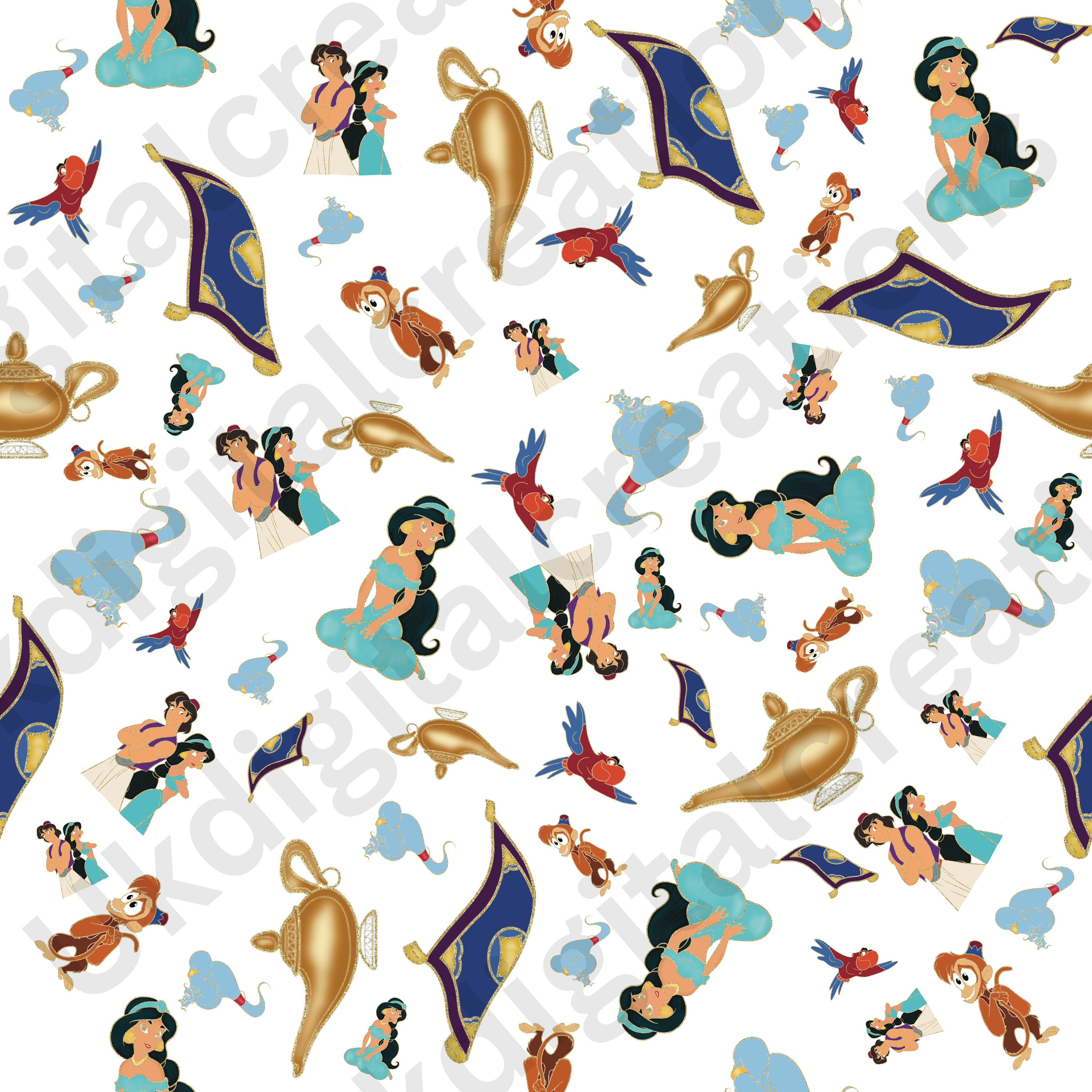 Aladdin SEAMLESS Digital Papers, Patterns - Etsy