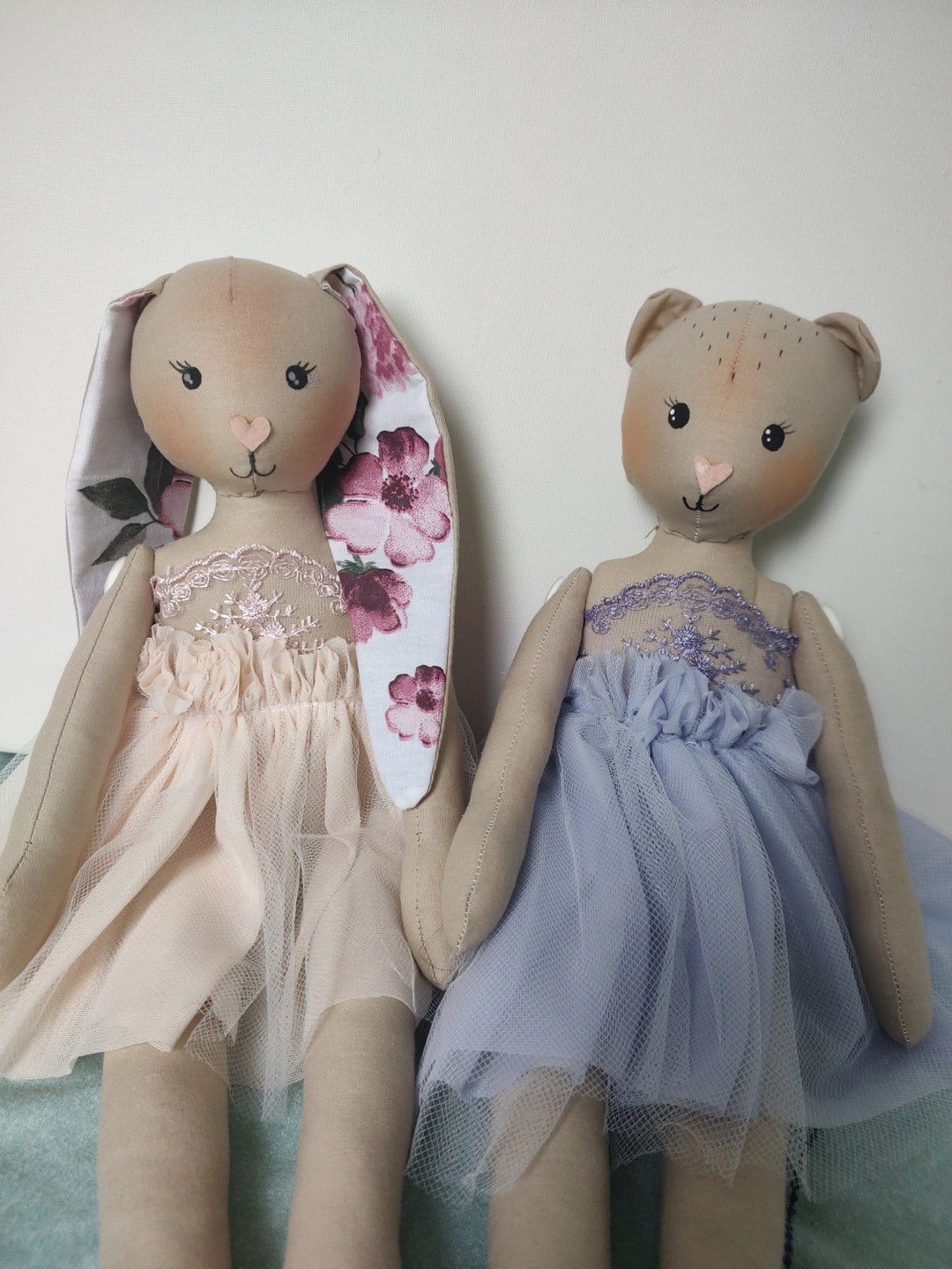 Bunny and Bear Doll. Bear and Bunny Gift. Eco-friendly Baby Gift ...