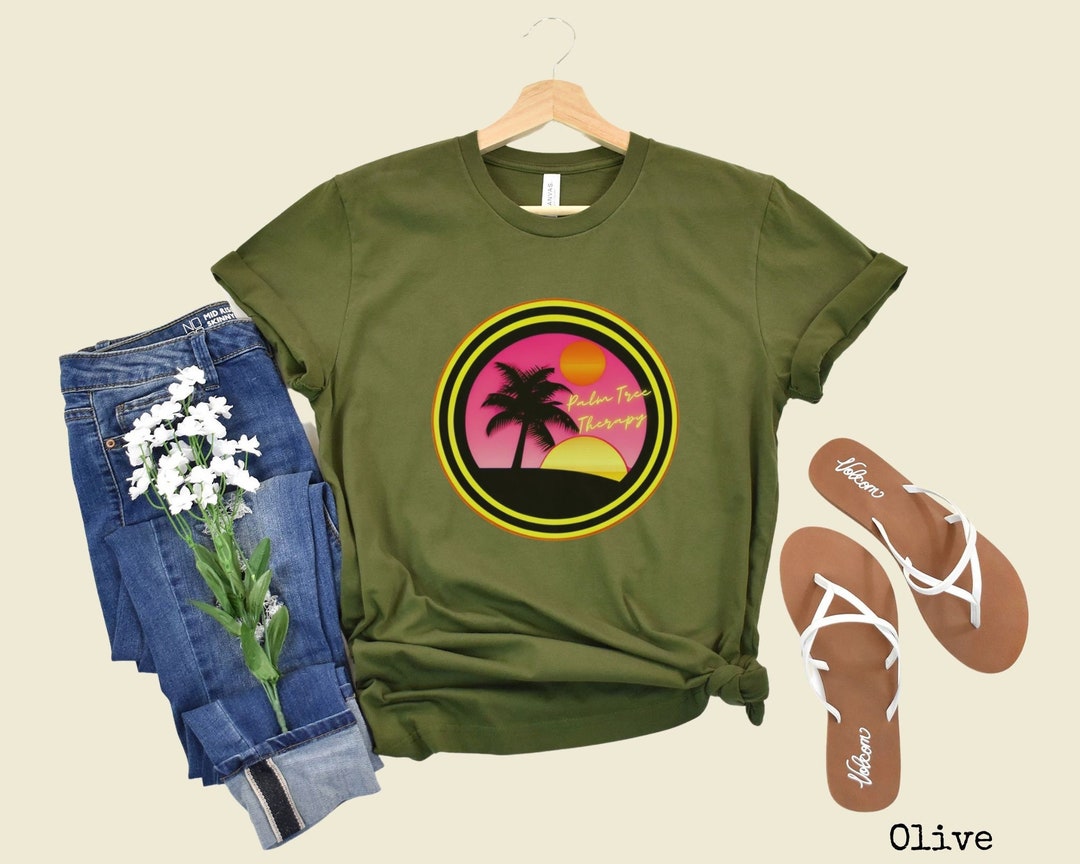 Palm Tree Therapy T-shirt Palm Tree Tshirt Tropical Shirts - Etsy