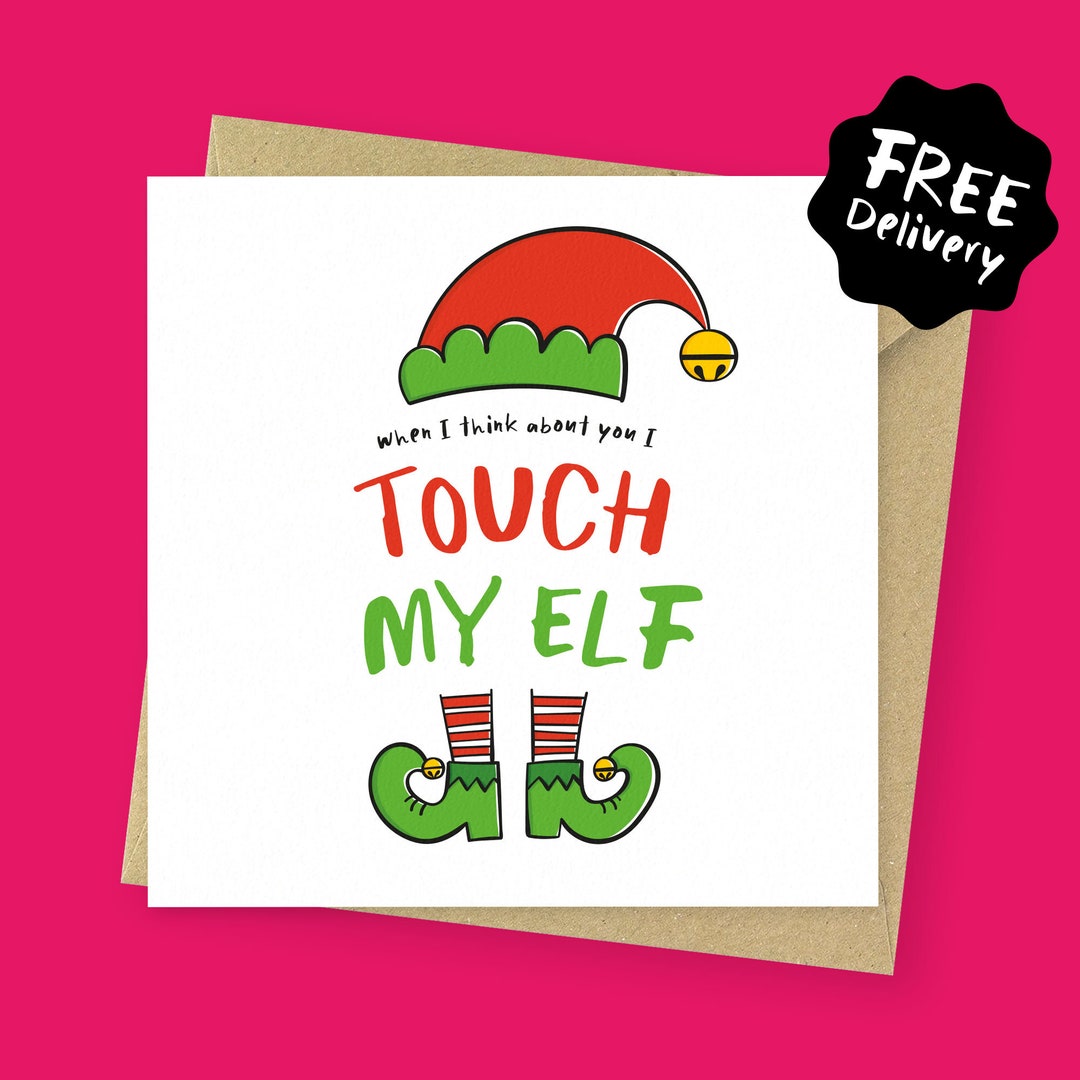 Touch My Elf Funny Christmas Card // Rude Christmas Card for Her, for ...