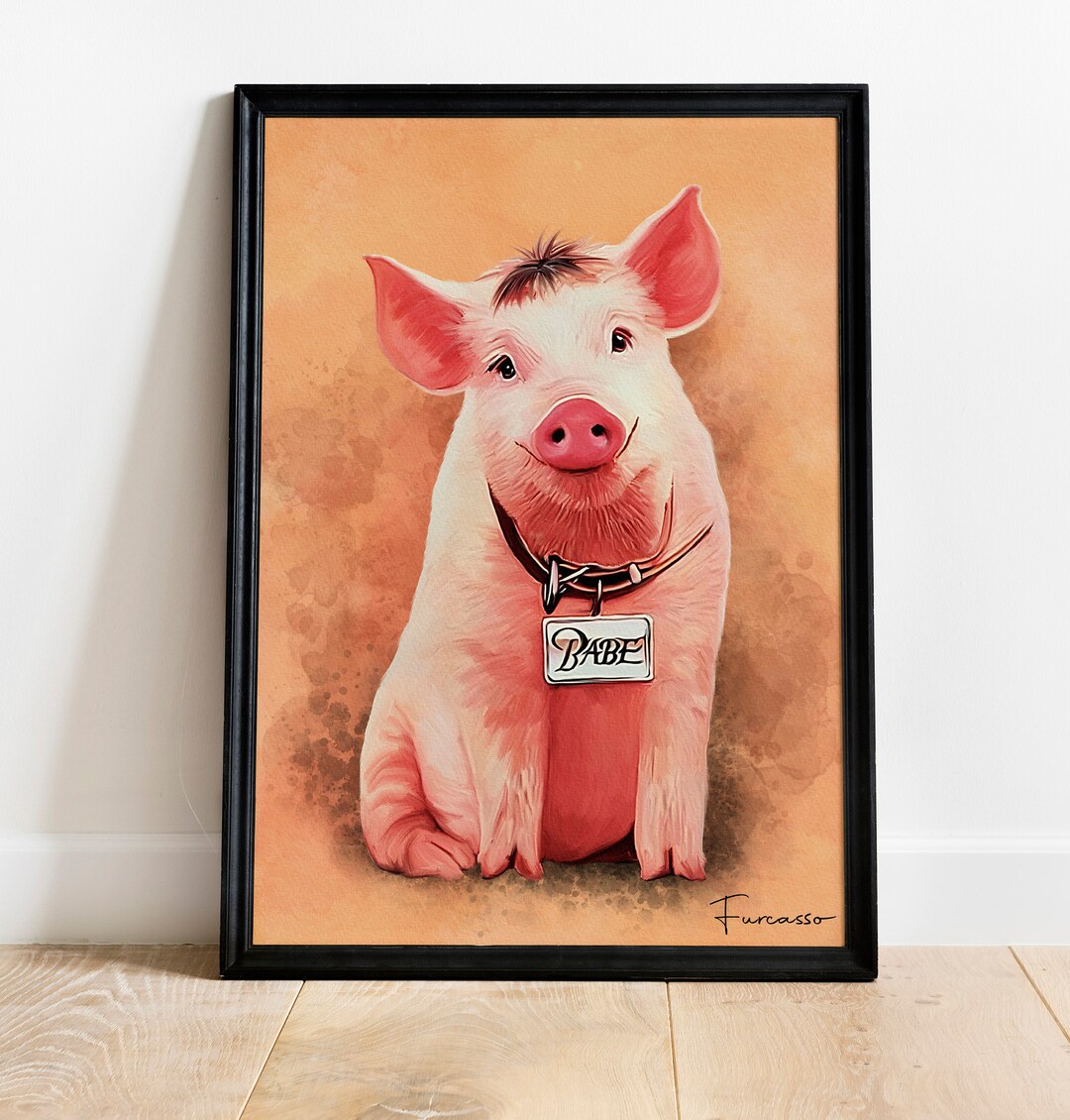 Custom Pig Portrait, Horse Art, Horse Watercolor, Pig Painting, Pet ...