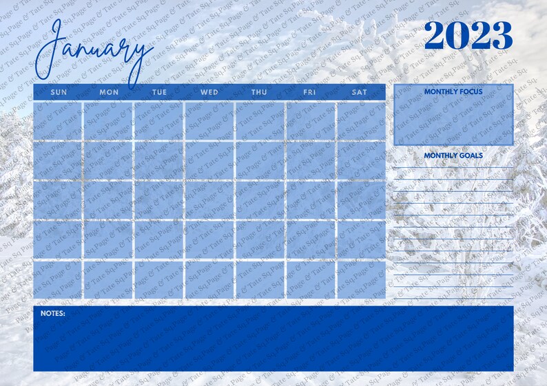 Printable Editable 2023 12-month Seasonal Bundle Calendar PDF - Etsy