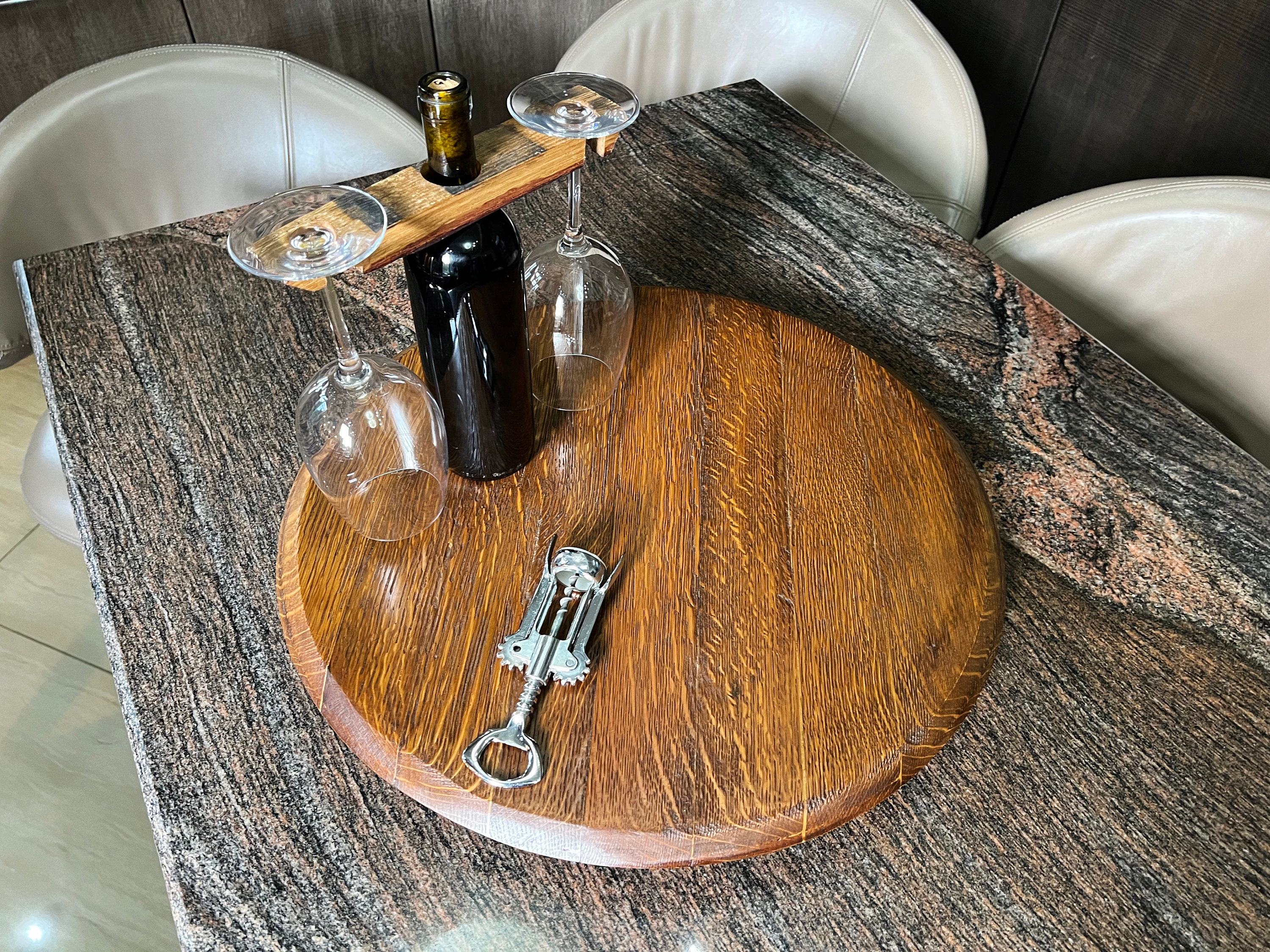 Oak Barrel Head Rotating Lazy Susan - Etsy