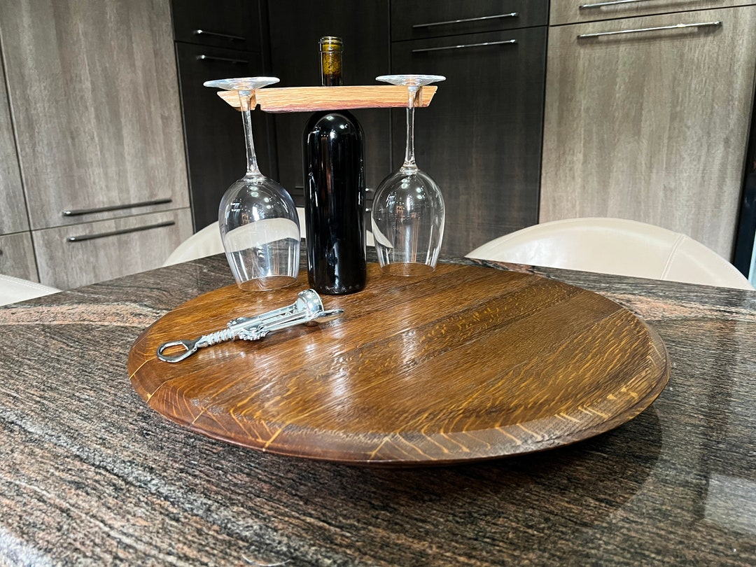 Oak Barrel Head Rotating Lazy Susan - Etsy