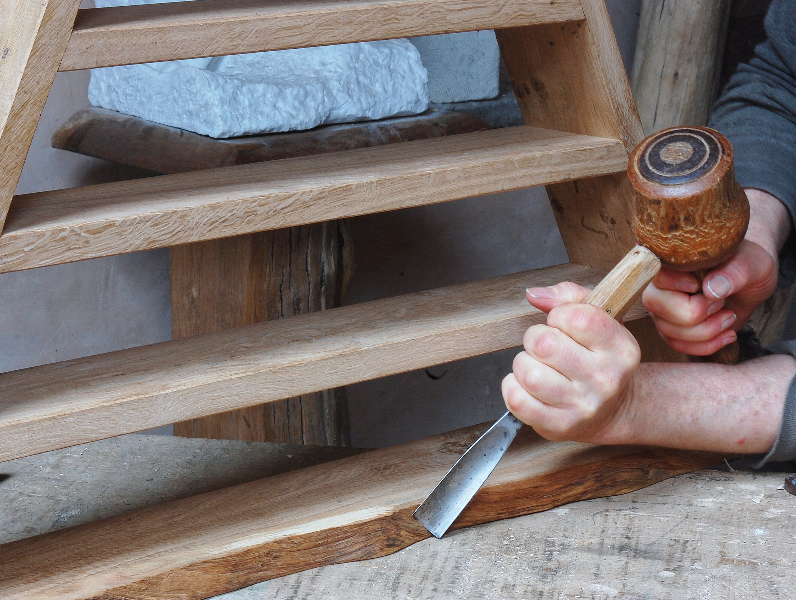 The 7 Chakra English Oak Crystal Pyramid, Triangle Crystal Shelf, Wall ...