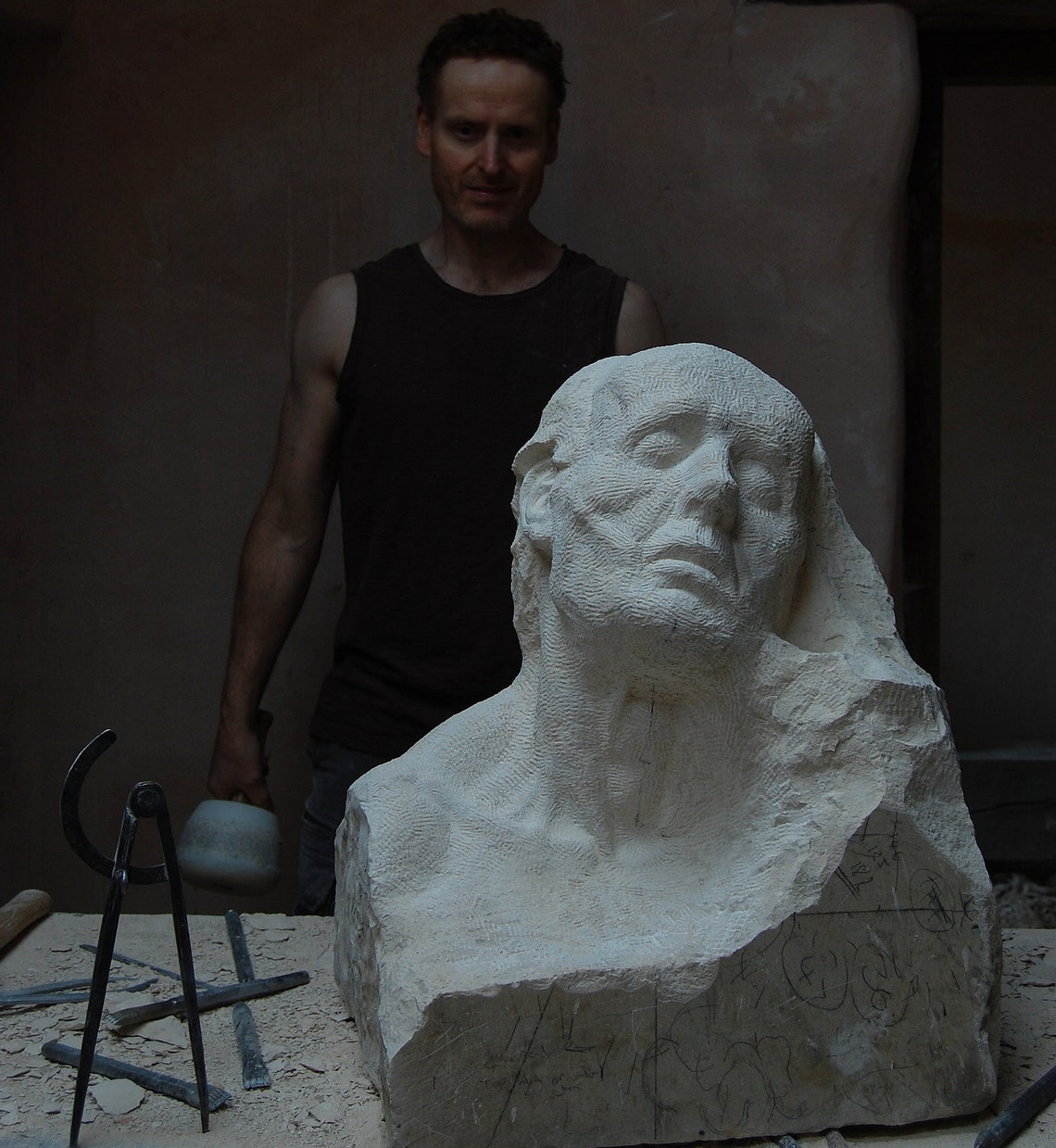 FALLING APART. Sculpture, Stone Sculpture, Surreal Sculpture, Masculine ...