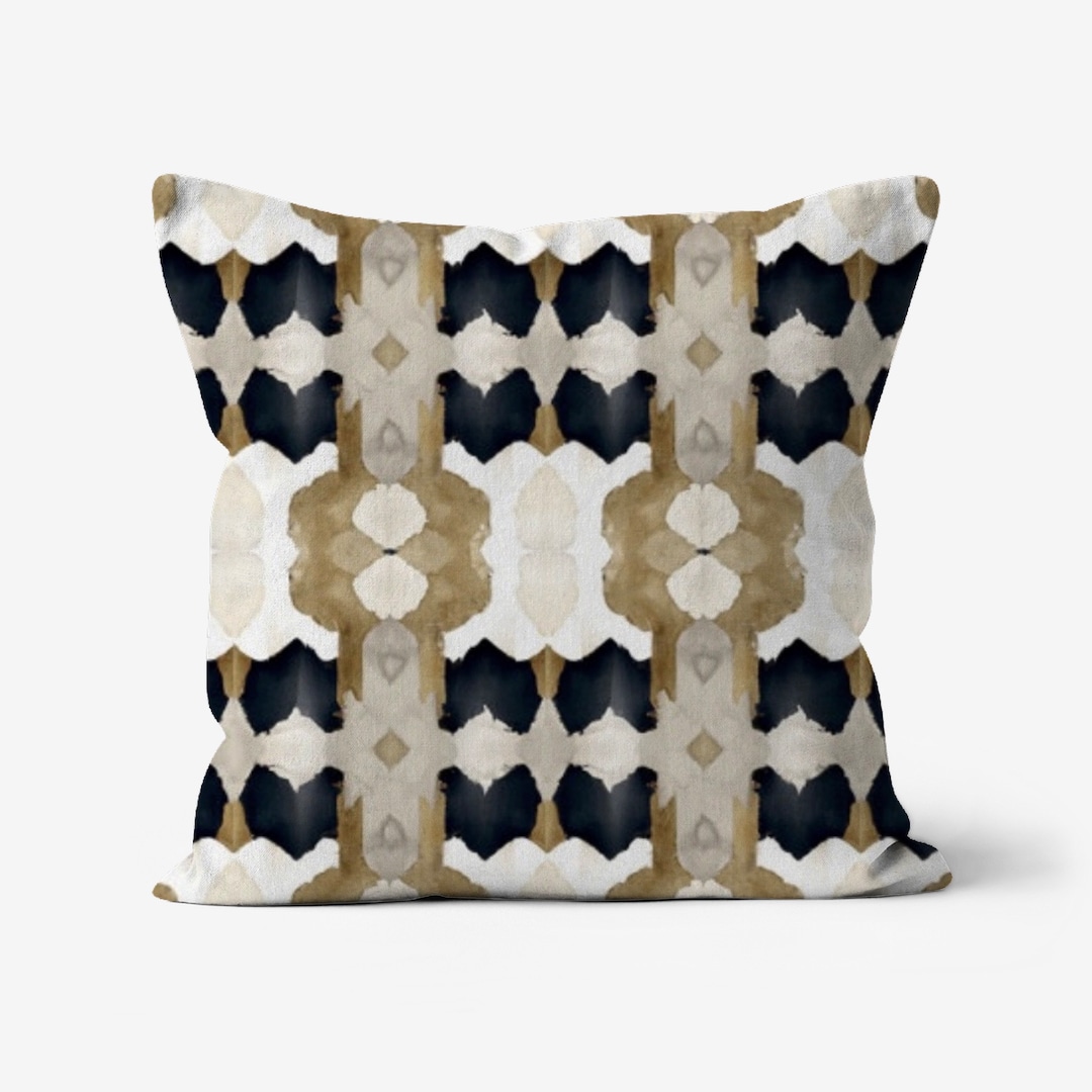 Mia Abstract Modern Art Throw Pillow - Colorful Boho Linen Print With ...