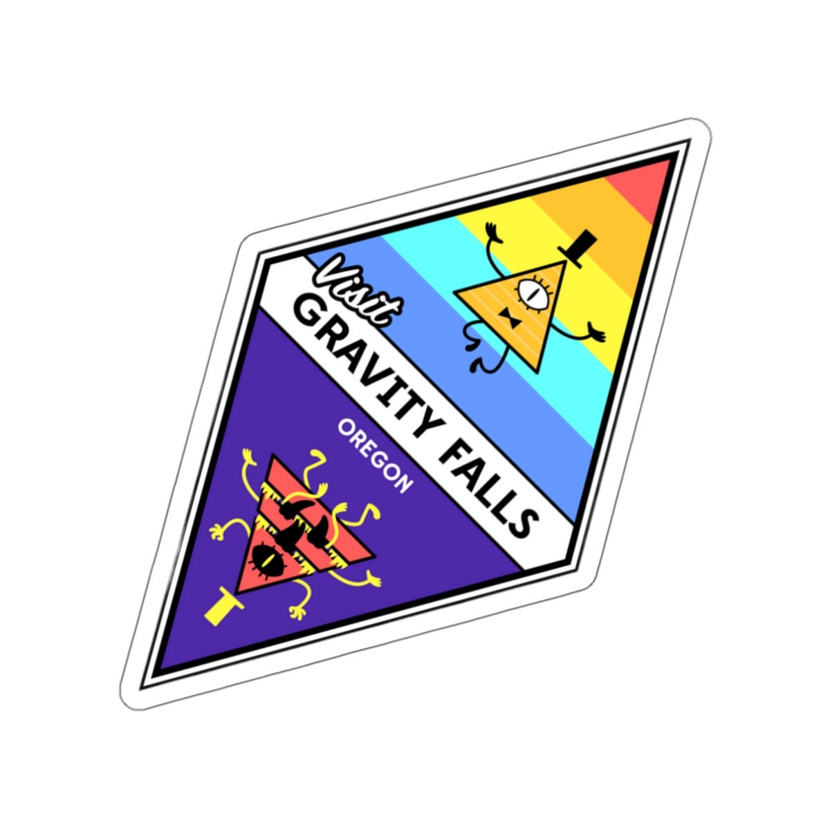 Bill Cipher Visit Gravity Falls Vinyl Die-cut Stickers - Etsy