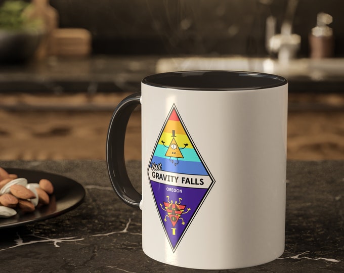Bill Cipher Demon Triangle Weird Dorito Inspired Gravity Falls Mug With ...