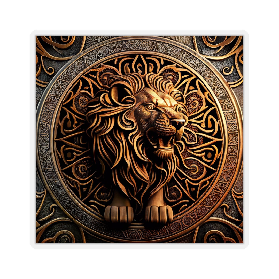 Gaelic Style Golden Lion Sticker Square Sticker 2x2 3x3 4x4 - Etsy