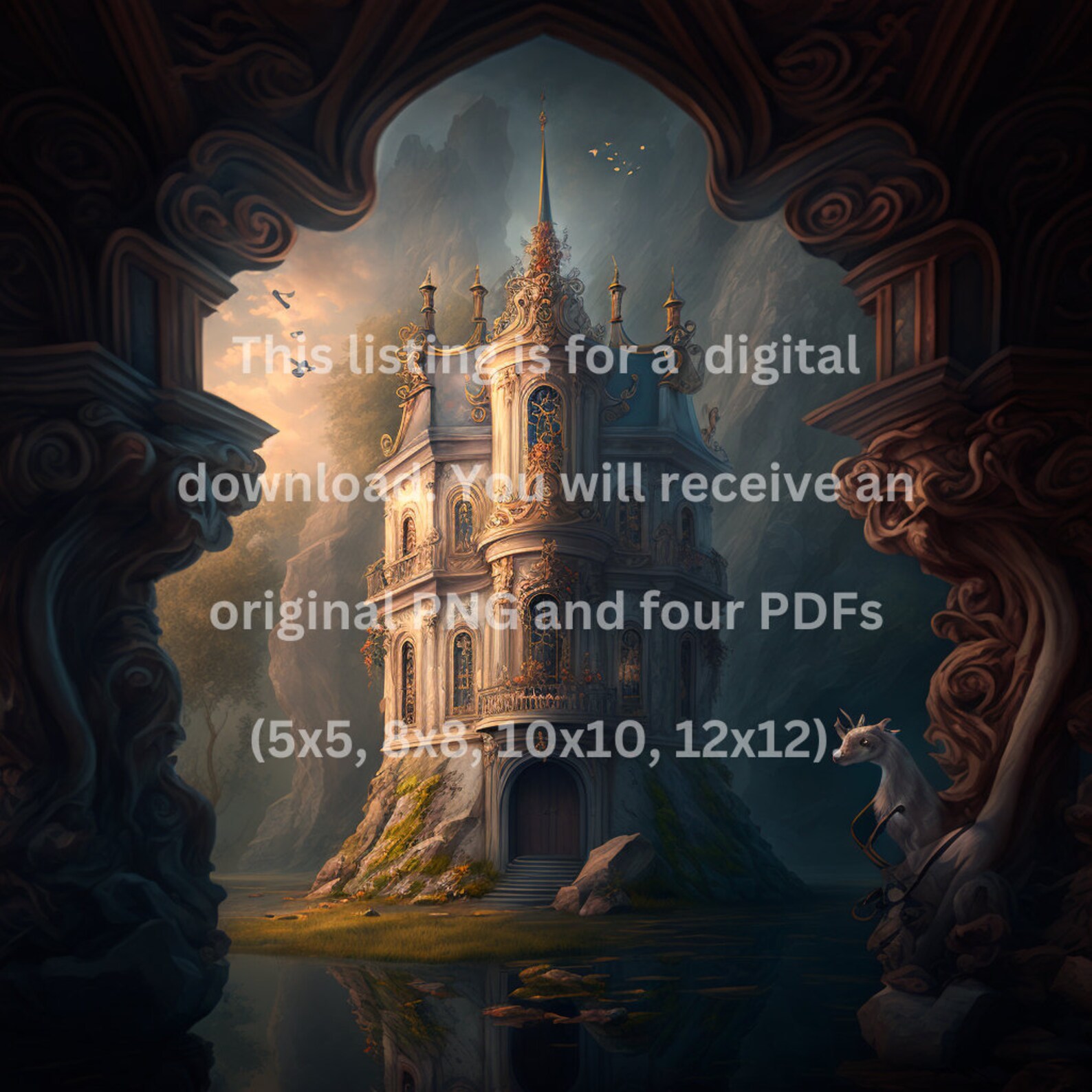 The Secret Manor: A Baroque Fantasy | Digital Print Download - PNG and ...