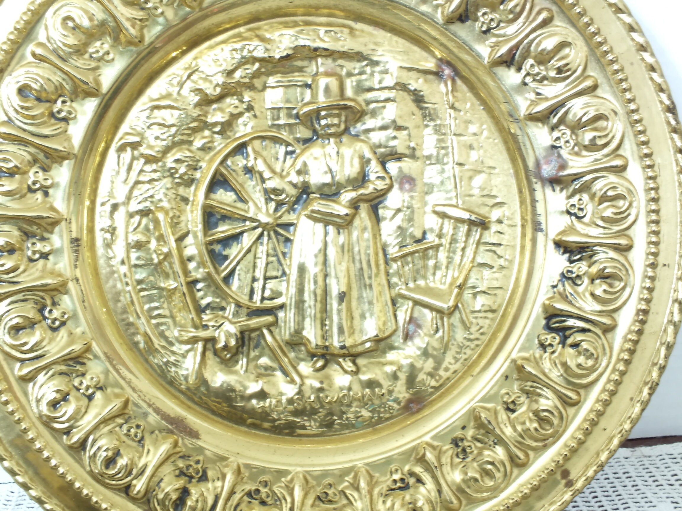 Mid-century Modern, Vintage Brass Repousse Wall Hanging Plate – Welsh ...