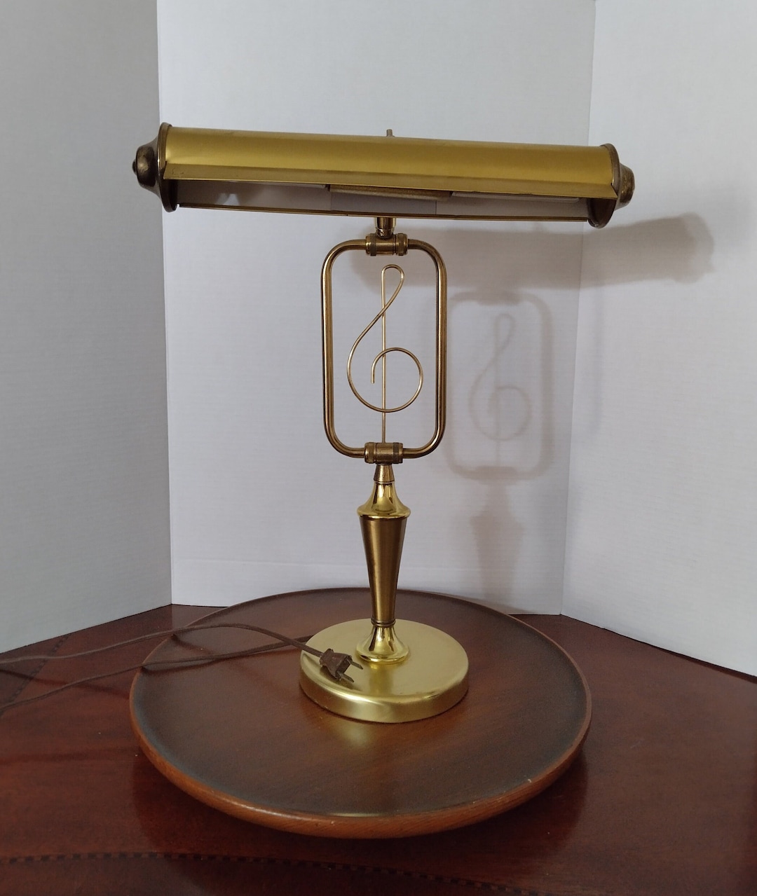 Vintage, MCM Brass Treble Clef Music Table / Bankers Lamp - Etsy
