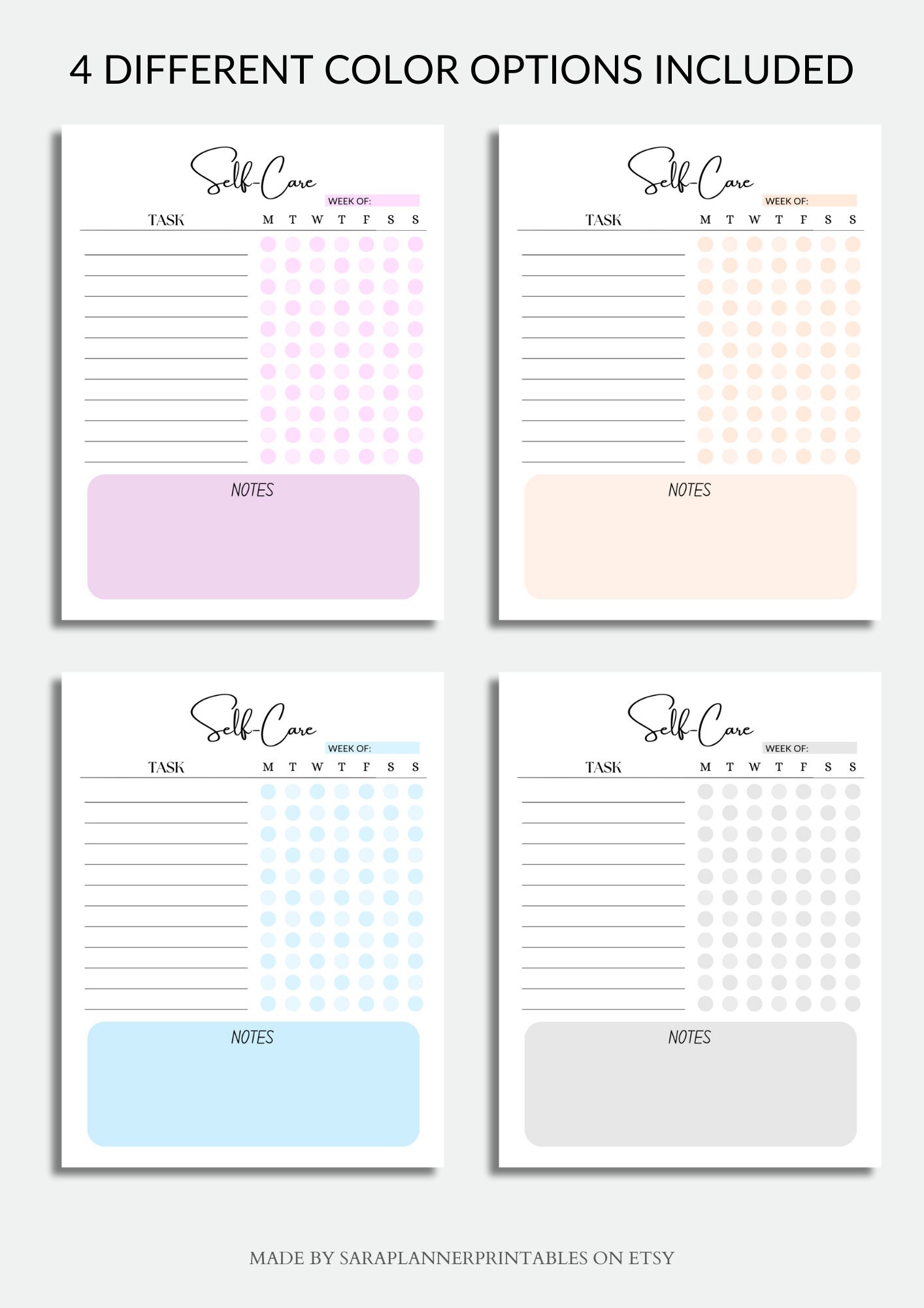 Self Care Checklist, Routine Printables, Printable Digital PDF Wellness ...