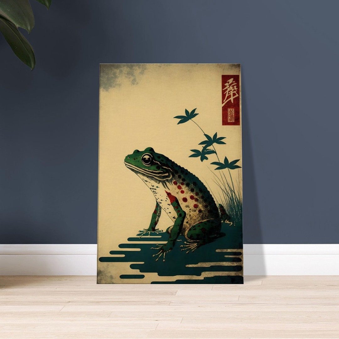 Japanese Frog Print, Funny Frog Poster, Japanese Print, Animal Art ...