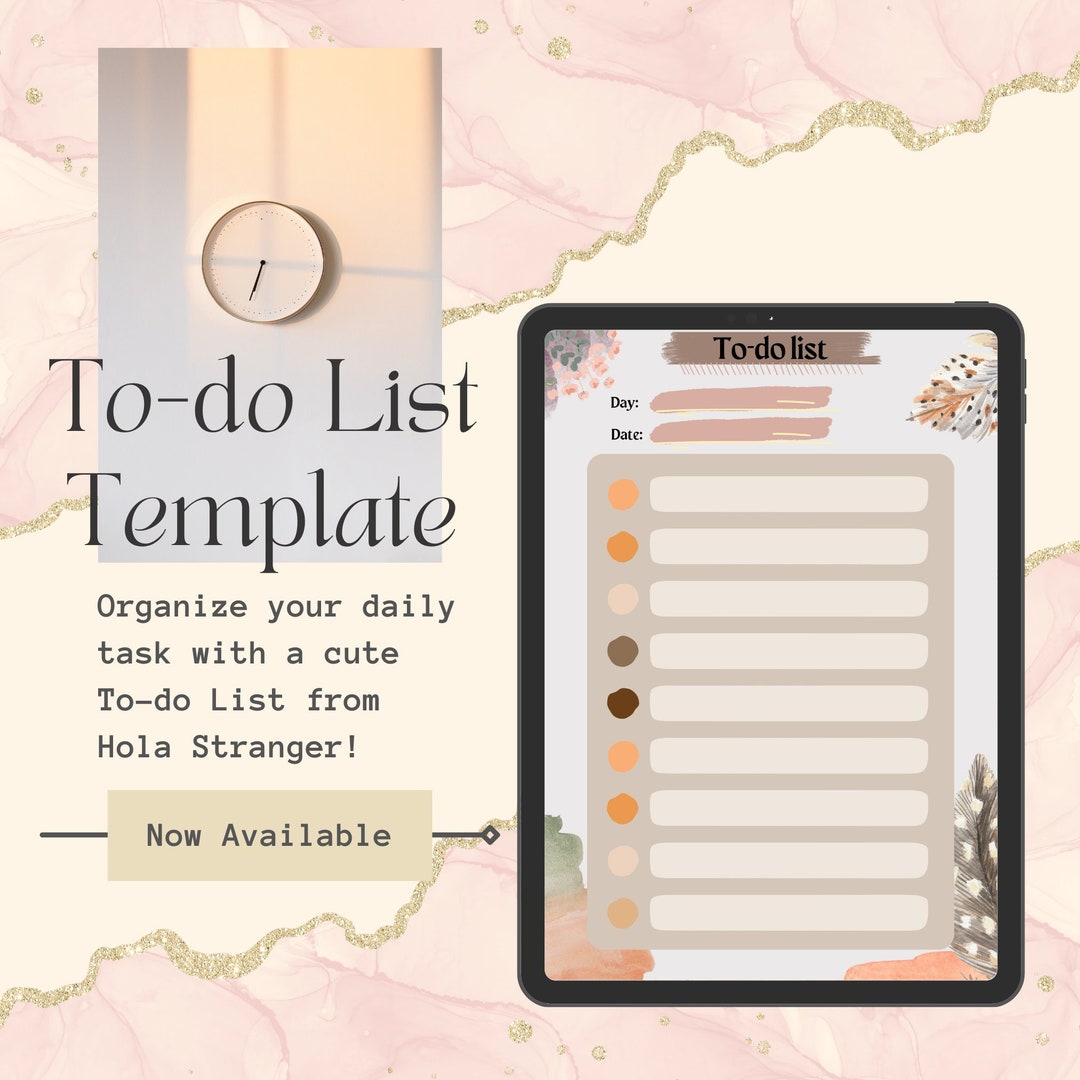 Aesthetic Bohemian To-do List Digital Template - Etsy