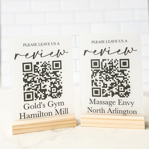 Review QR Code Sign, Review Sign, Signs for Businesses, Personalized ...