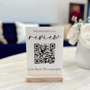 Review QR Code Sign, Review Sign, Signs for Businesses, Personalized ...