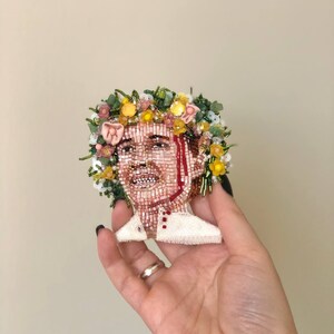Custom Embroidered Portrait , Portrait From Photo , Beaded Brooch ...
