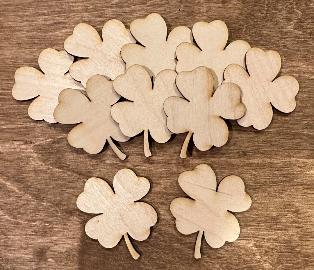 Laser Cut Shamrock Blanks for Crafts, Laser Cut Shapes, Small Shamrocks ...