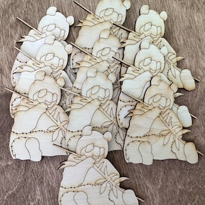 Laser Cut Pandas With Bamboo for Crafts, Laser Cut Panda Shapes Shapes ...