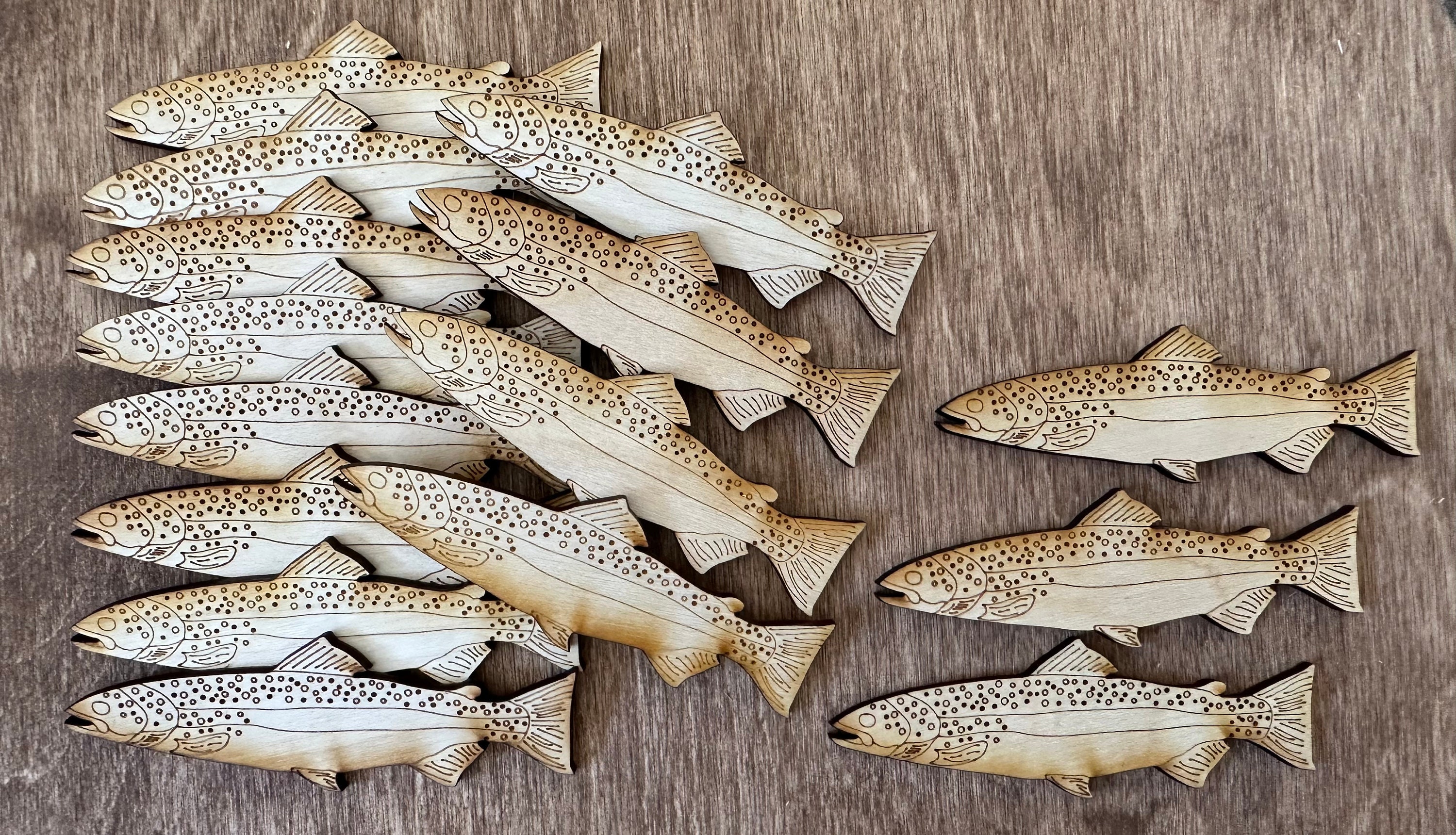 Laser Cut Decorative Rainbow Trout for Crafts, Fish Blanks for Crafting ...