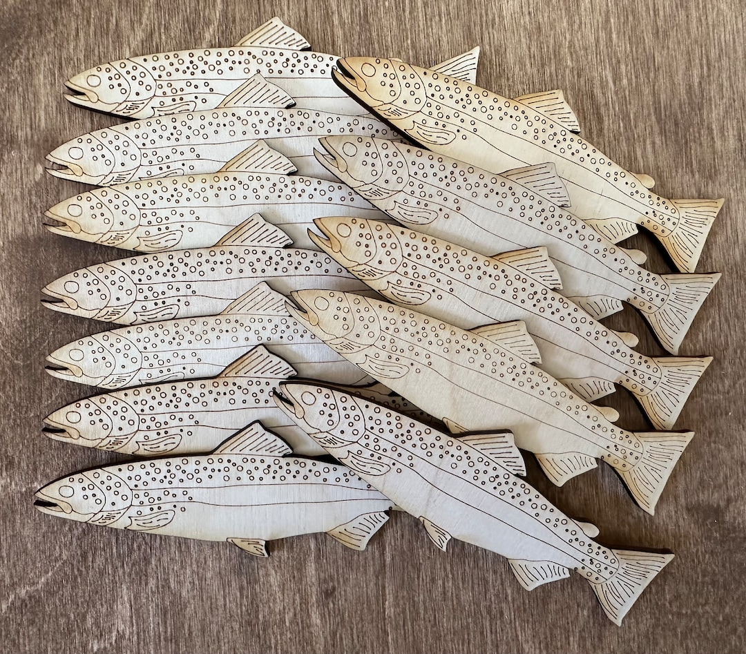 Laser Cut Decorative Rainbow Trout for Crafts, Fish Blanks for Crafting ...
