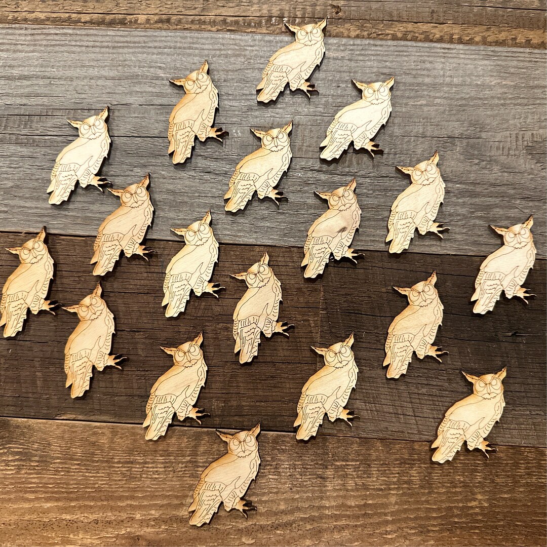 Laser Cut Decorative Owls for Crafts, Great Horned Owl for Crafting DIY ...