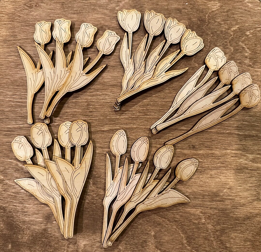 Laser Cut Tulips for Crafts, Laser Cut Flowers, Laser Cut Tulips for ...