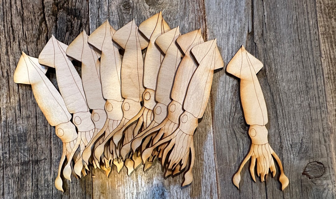 Laser Cut Decorative Sea Creatures, Laser Cut Squid, Giant Squid ...