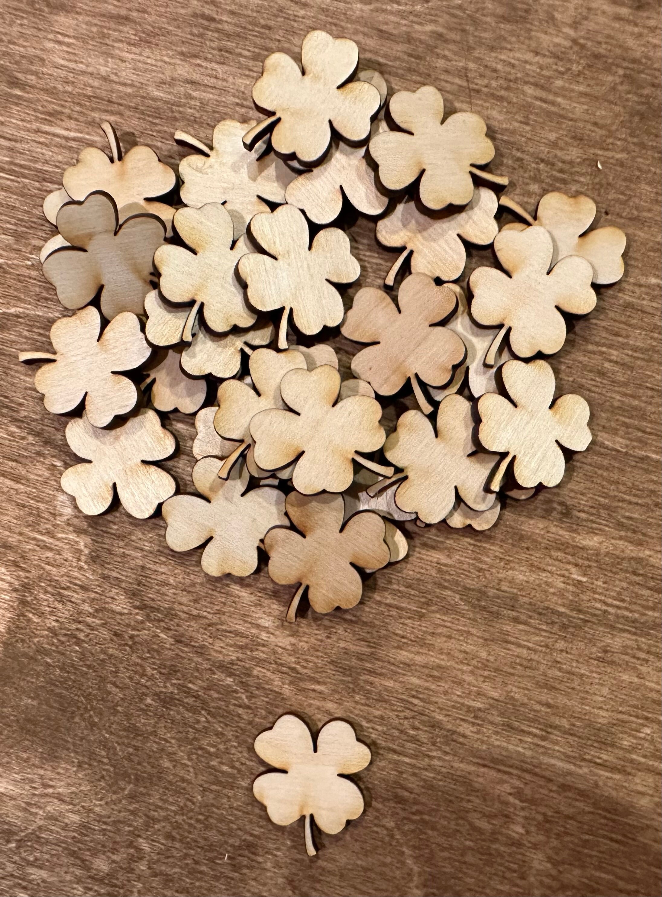 Laser Cut Shamrock Blanks for Crafts, Laser Cut Shapes, Small Shamrocks ...