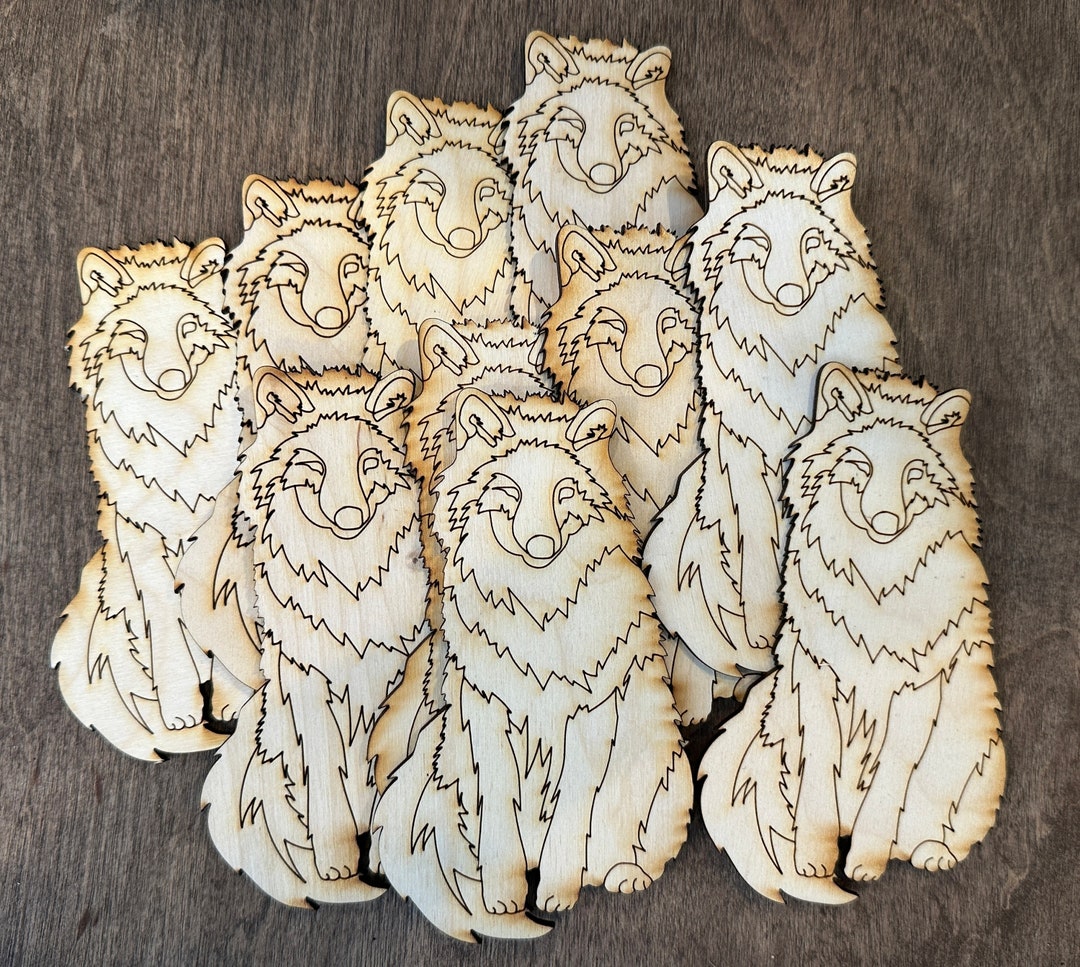 Laser Cut Decorative Wolves for Crafts, Wolf Blanks for Crafting DIY ...