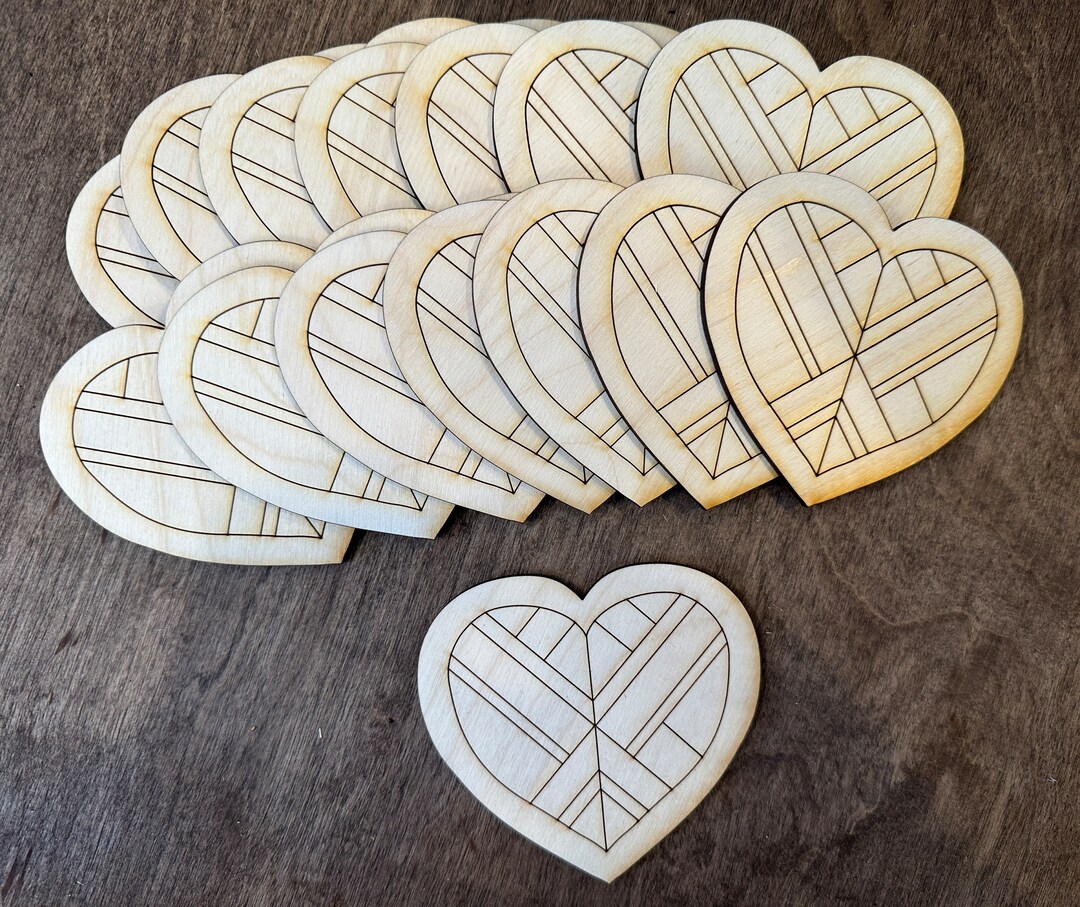 Laser Cut Heart Mosaics for DIY Crafts, Laser Cut Hearts With Mosaic ...