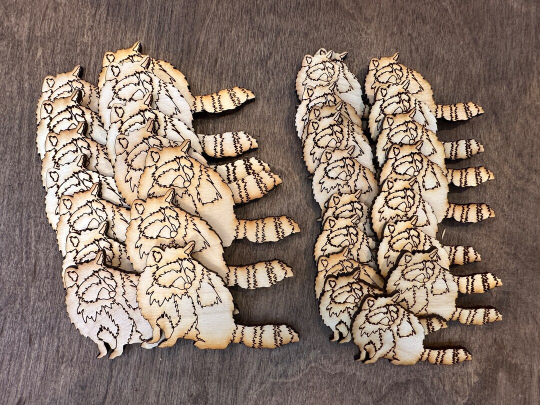 Laser Cut Decorative Raccoons for Crafts, Raccoons Blanks for Crafting ...