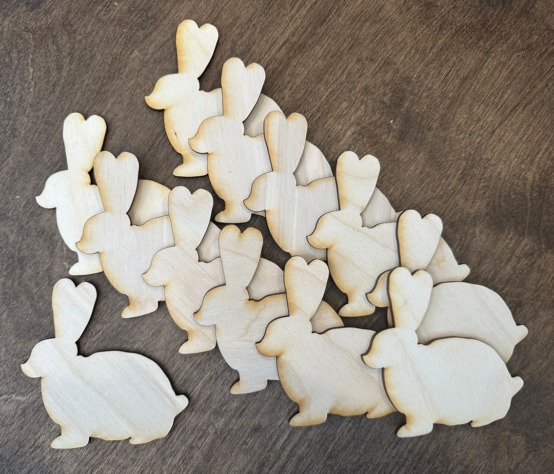 Laser Cut Bunnies for Spring Easter DIY Crafts, Laser Cut Rabbit Blanks ...