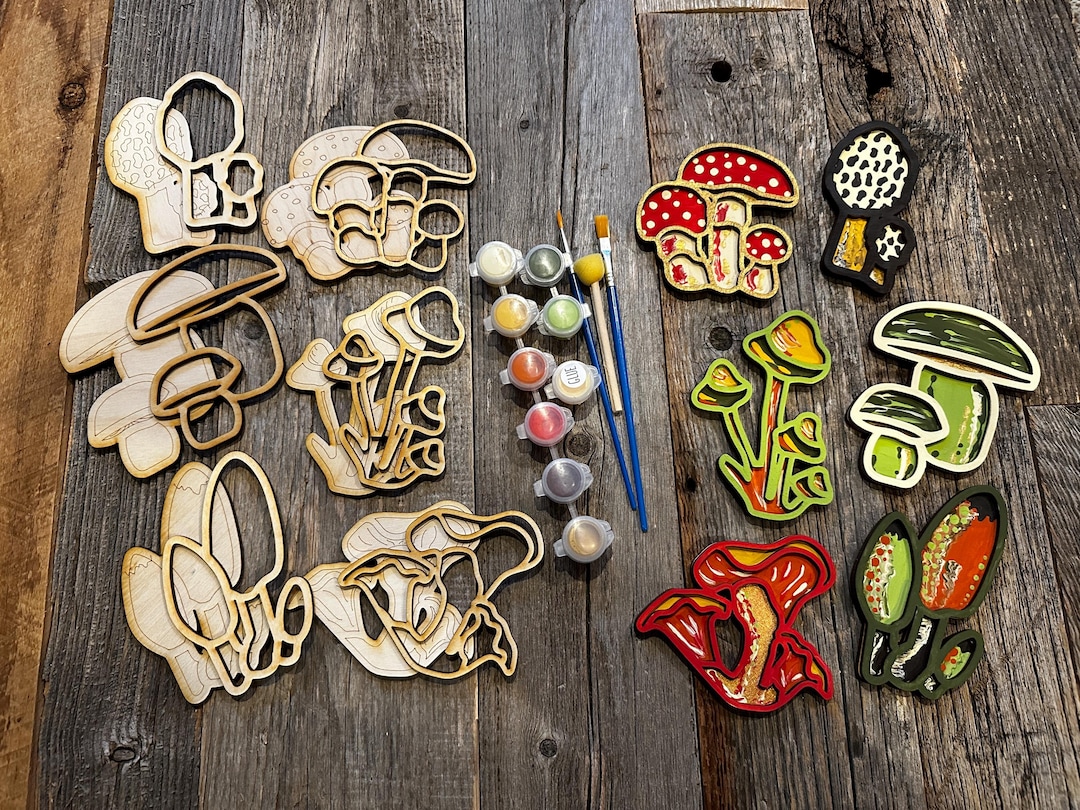 Mushrooms Laser Cut File for Diy Painting Kit, Make Your Own Mushrooms ...