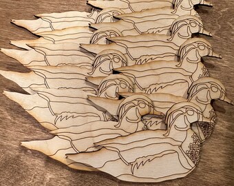 Laser Cut Decorative Wood Loons for Crafts, Loon Blanks for Crafting ...