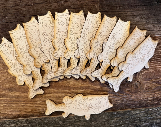 Laser Cut Decorative Large Mouth Bass for Crafts, Large Mouth Bass Fish ...
