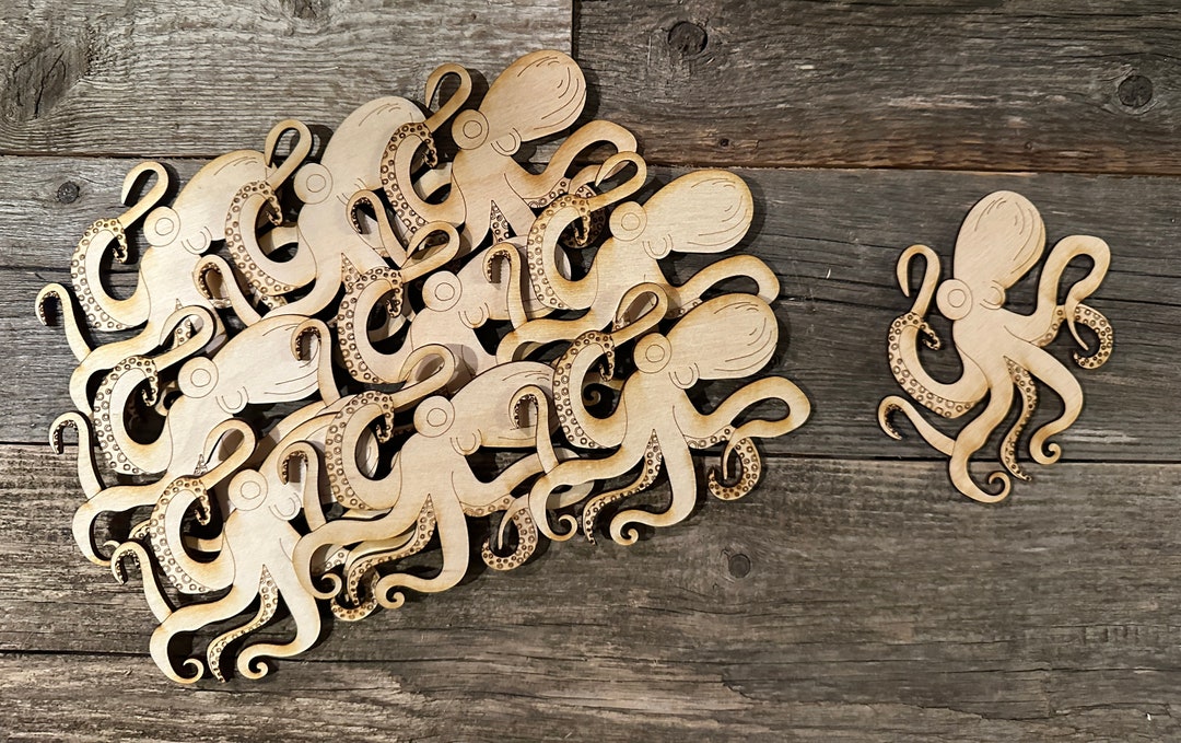 Laser Cut Decorative Octopus for Crafts, Octopi Blanks for Crafting DIY ...