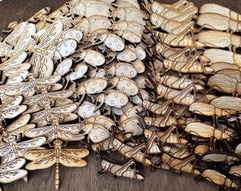 10x Wooden Simple Generic Beetles Craft Shapes 3mm Plywood Insect and ...
