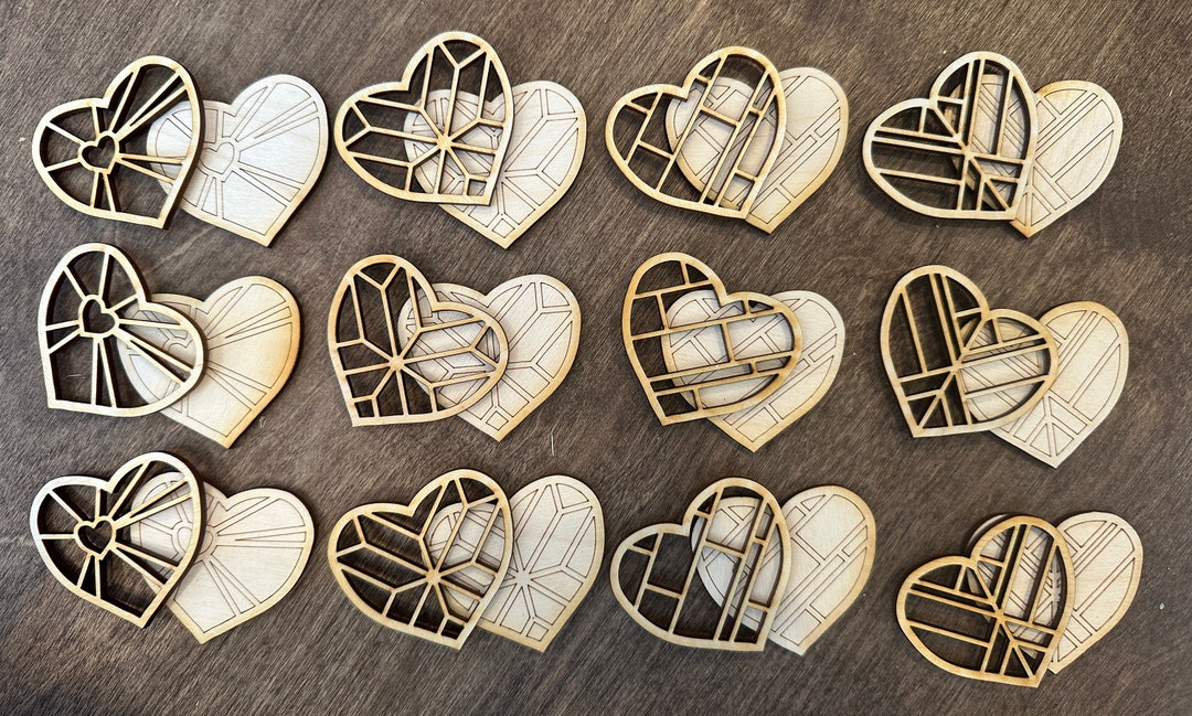 Bulk Laser Cut Small Heart Mosaics for DIY Crafts, Laser Cut Hearts ...