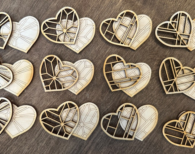 Bulk Laser Cut Small Heart Mosaics for DIY Crafts, Laser Cut Hearts ...