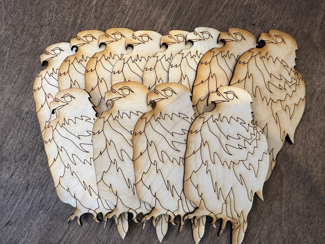 Laser Cut Decorative Bald Eagles for Crafts, Eagle Blanks for Crafting ...