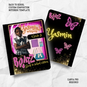 Editable Composition Book Covers: Back to School DIY Design (canva Pro ...