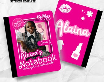 Editable Composition Book Covers: Back to School DIY Design (canva Pro ...