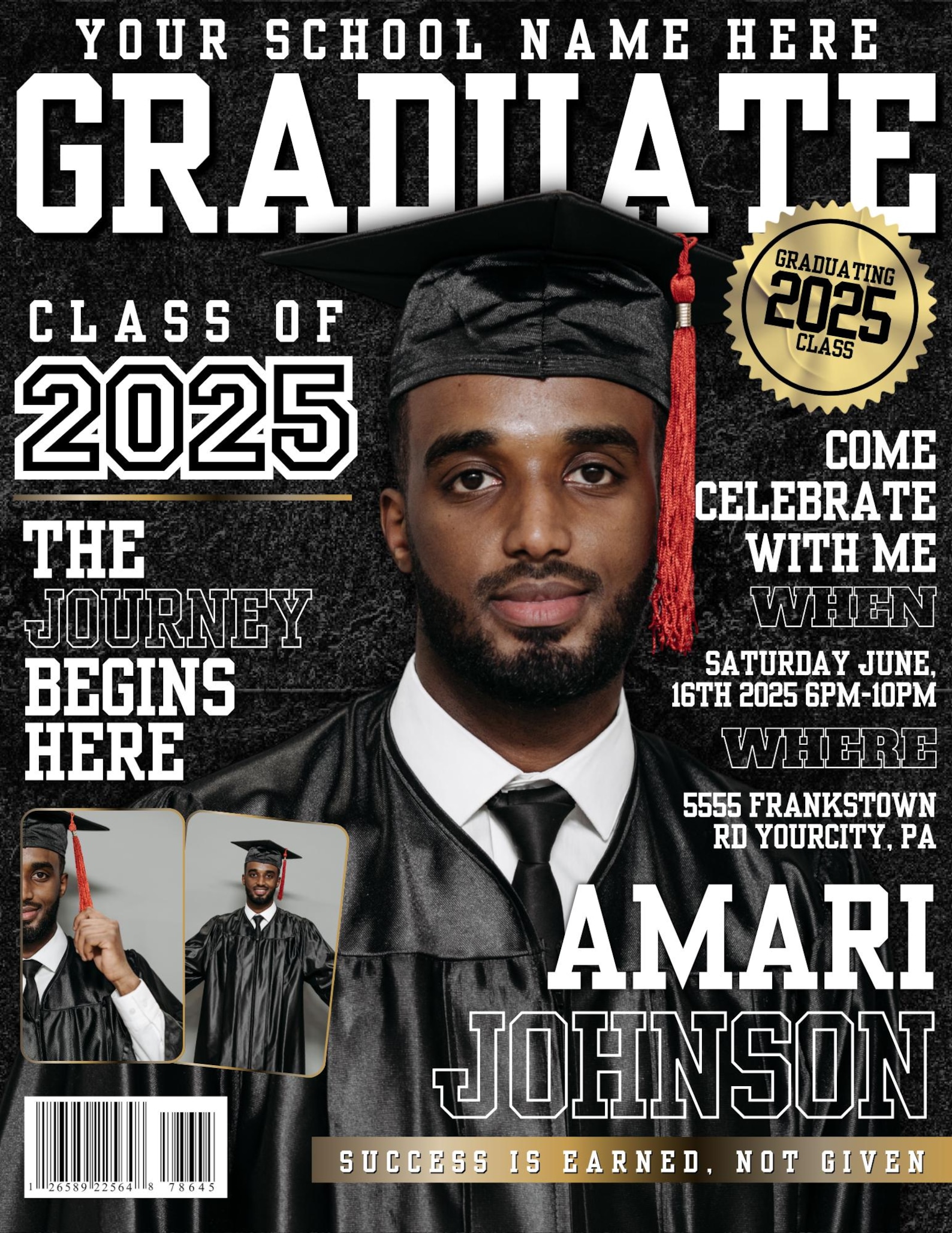 Graduation Magazine Template: Customizable Canva Flyer (8.5x11 In) - Etsy