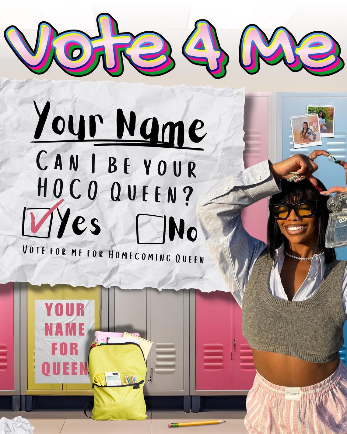 Homecoming Flyer, Vote Homecoming, HOCO Flyer, Homecoming Queen Flyer ...