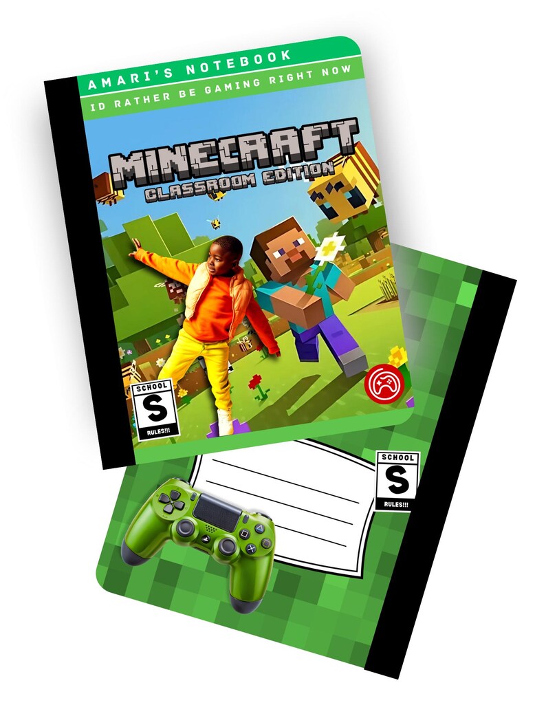 Video Game Composition Book Cover Templates: DIY Student Notebook ...
