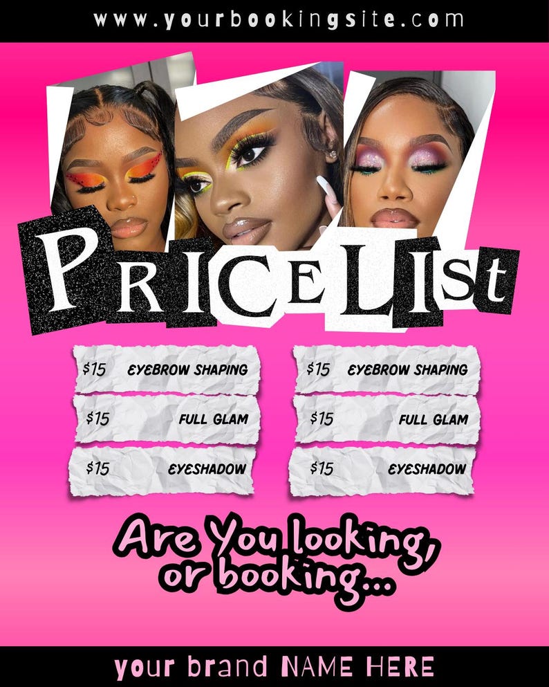 Mean Girls Inspired Booking Flyer: Hair, Lash, Nails (canva Template ...