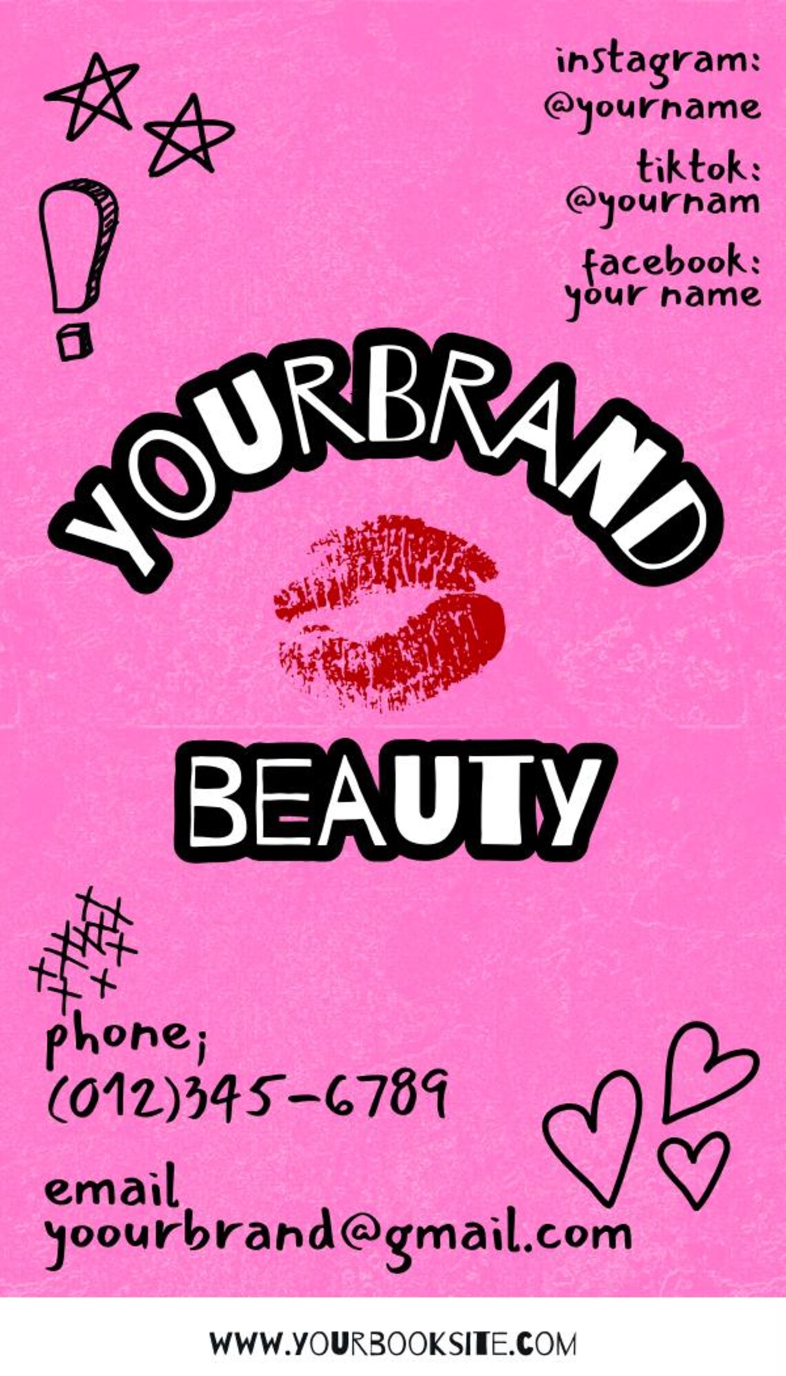 DIY Burn Book Business Card, QR Code, Business Cards, Mua Cards, Makeup ...
